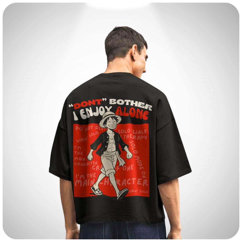 Luffy “Enjoy Alone” One Piece Oversized T-Shirt | Aniguz